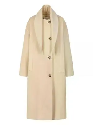 STUDIO TOMBOY Wool Coat With Detachable Scarf