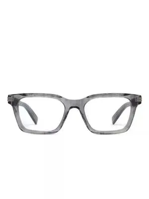 Zegna Striped Rectangle Eyeglasses - Grey