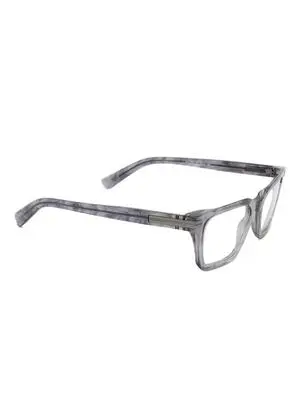 Zegna Striped Rectangle Eyeglasses - Grey