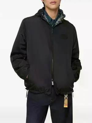 Burberry Check-pattern Hooded Reversible Jacket - Blue