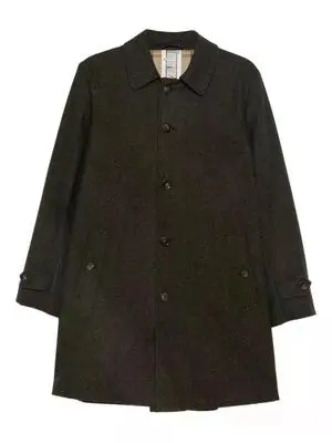 L'IMPERMEABILE Harry Buttoned Loden Coat - Green