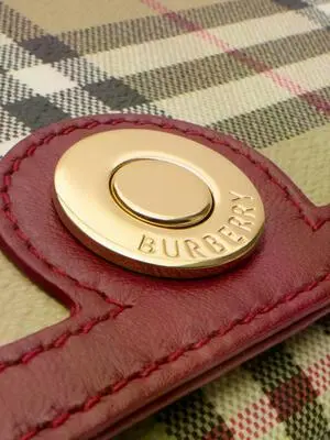 Burberry Check Coated Cotton Blend And Calf Leather Note Crossbody Bag - Neutrals