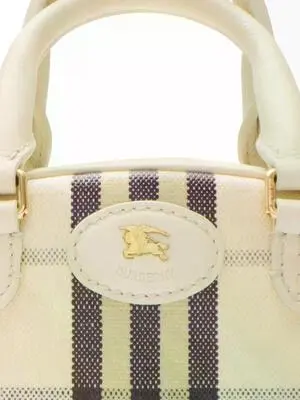 Burberry Check Pattern Bowling Mini Tote Bag