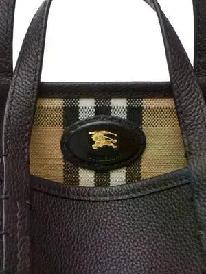 Burberry Mini Bloomsbury Reversible Check Tote Bag - Brown