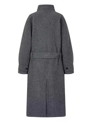 STUDIO TOMBOY High Collar Belted Coat - Grey