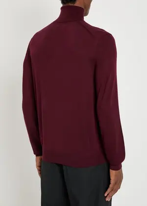 Saint Laurent Roll-neck Wool Jumper - Bordeaux