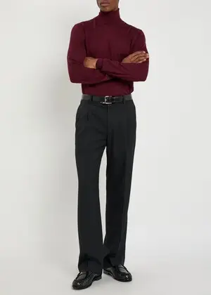 Saint Laurent Roll-neck Wool Jumper - Bordeaux