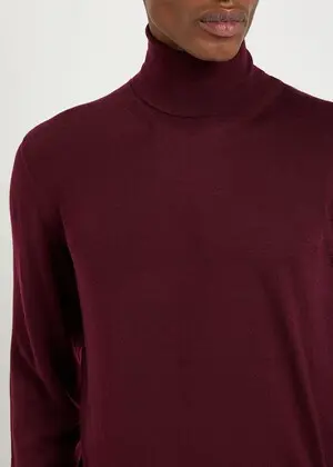 Saint Laurent Roll-neck Wool Jumper - Bordeaux