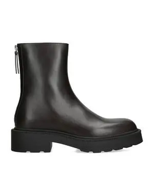 THE ROW Nobilis Fast Leather Ankle Boots - Brown
