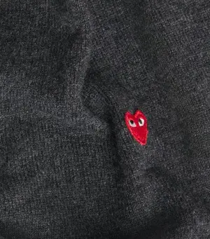 Play Comme Des Garcon Wool Cardigan With Mini Heart Appliqu - Grey