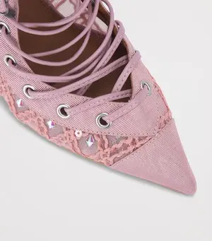 Kurt Geiger Embellished Mansion Corset Ankle Boots - Pink