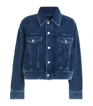 7 For All Mankind Corduroy Oli Cropped Trucker Jacket