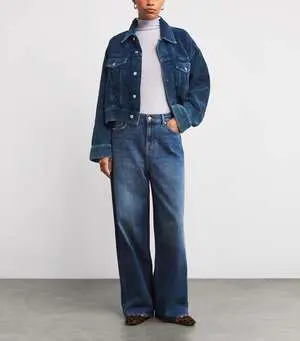 7 For All Mankind Corduroy Oli Cropped Trucker Jacket