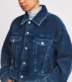 7 For All Mankind Corduroy Oli Cropped Trucker Jacket