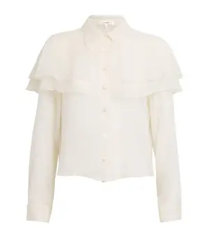 FRAME Silk Cape Blouse