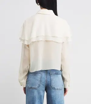 FRAME Silk Cape Blouse