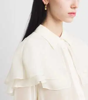 FRAME Silk Cape Blouse