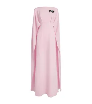 Huishan Zhang Hala Cape Gown - Pink