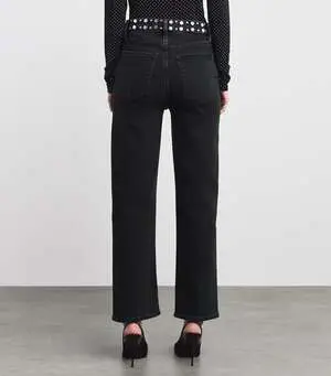 FRAME Le Sleek Studded Straight Jeans