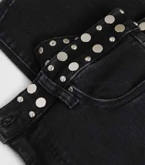 FRAME Le Sleek Studded Straight Jeans