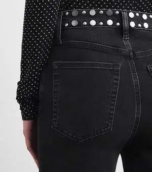 FRAME Le Sleek Studded Straight Jeans