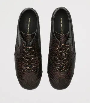 Dries Van Noten Leather Snakeskin-effect Dustin Sneakers