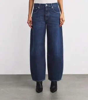 7 For All Mankind Bonnie Curvilinear Barrel-leg Jeans - Blue
