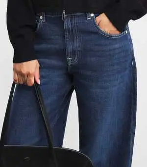 7 For All Mankind Bonnie Curvilinear Barrel-leg Jeans - Blue