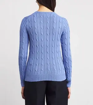 Polo Ralph Lauren Pima Cotton V-neck Julianna Sweater - Blue