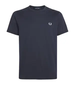 Fred Perry Cotton Ringer Logo T-shirt - Navy