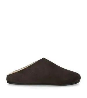THE ROW Hudson Suede Shearling Slides
