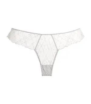 Kiki De Montparnasse Embroidered Cheeky Briefs - Silver