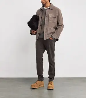 FRAME Suede Overshirt - Brown