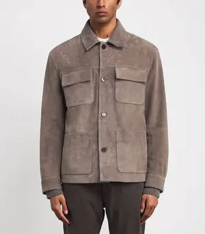FRAME Suede Overshirt - Brown