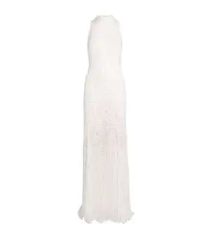 Jenny Packham Silk Sequinned Benue Gown - White