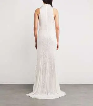 Jenny Packham Silk Sequinned Benue Gown - White