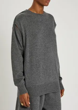 LISA YANG Othelia Cardigan-effect Cashmere Jumper - Grey
