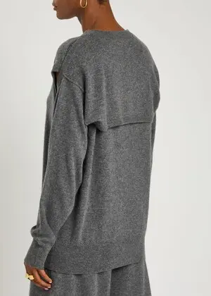 LISA YANG Othelia Cardigan-effect Cashmere Jumper - Grey