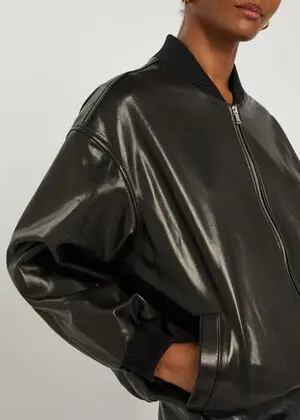 Nour Hammour Marley Leather Bomber Jacket