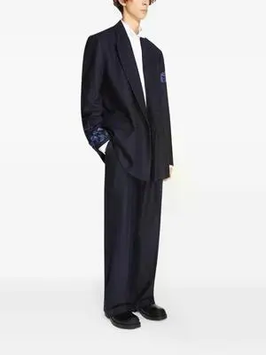 Dries Van Noten Floral-embroidered Double-breasted Blazer