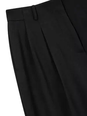 STUDIO TOMBOY Fleece Lined Pleated Trousers - Black