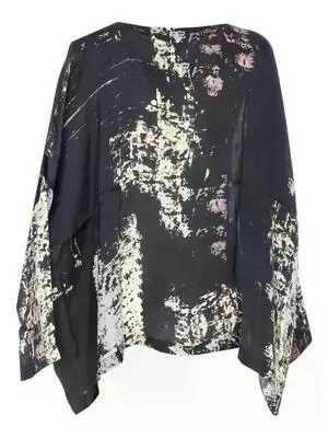 YAVI Printed Blouse - Black