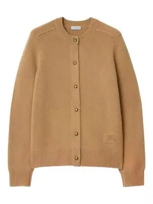 Burberry Cashmere Cardigan With Equestrian Knight Detail - Neutrals