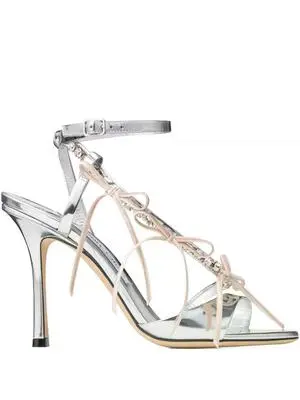 JIMMY CHOO 100mm Lula Crystal-embellished Bow Sandals