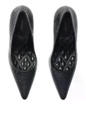 Burberry 90mm Check Embossed Pointed Pumps