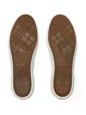 Burberry Checked Low-top Sneakers - Brown