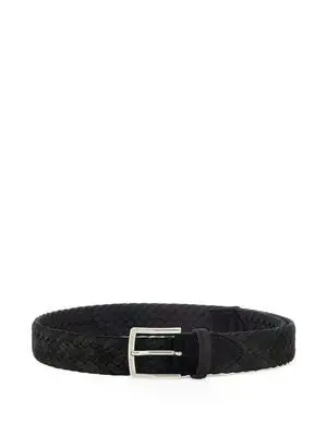 ATHISON Woven Suede Belt - Black