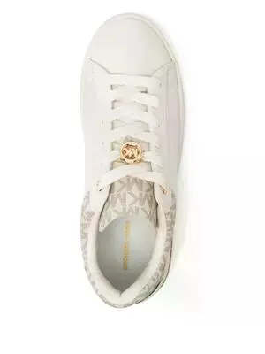 Michael Kors Dottie Leather And Signature Logo Trainers