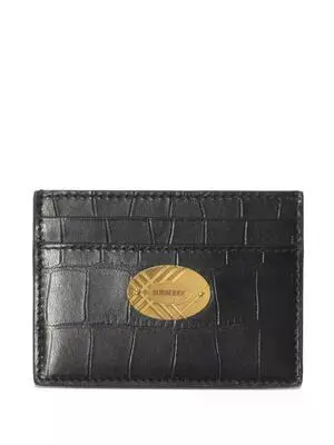 Burberry Cotswolds Crocodile-effect Logo Wallet - Black