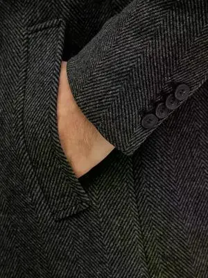 BENETTON Button Herringbone Coat